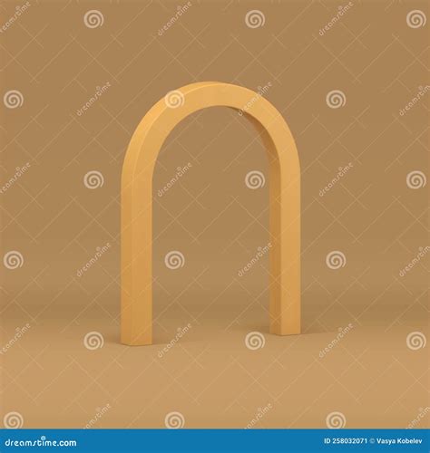 Beige 3d Arch Show Presentation Geometric Foundation Isometric Figure Realistic Vector