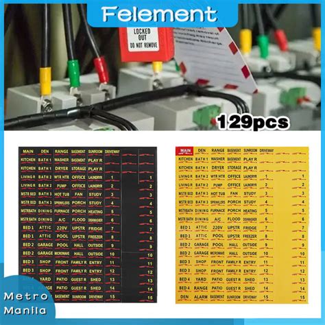 1 Sheet Electrical Box Panel Label Sticker Circuit Breaker Classification Sticker Lazada Ph