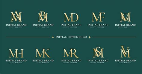 편지 M 모노그램 세리프 로고 디자인 컬렉션 프리미엄 벡터