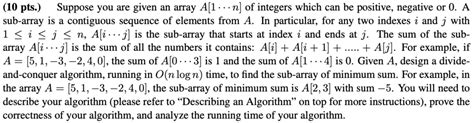 Solved Pts Suppose You Are Given An Array A N Of Chegg