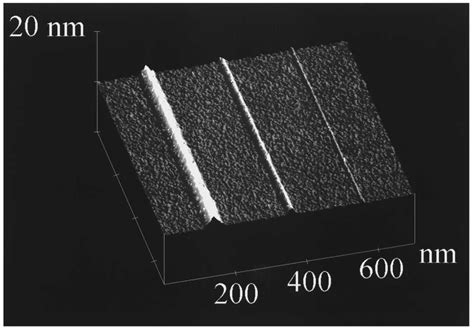 Tmafm Image Of A H Passivated Si100 Surface In Which Three Oxide Lines Download Scientific