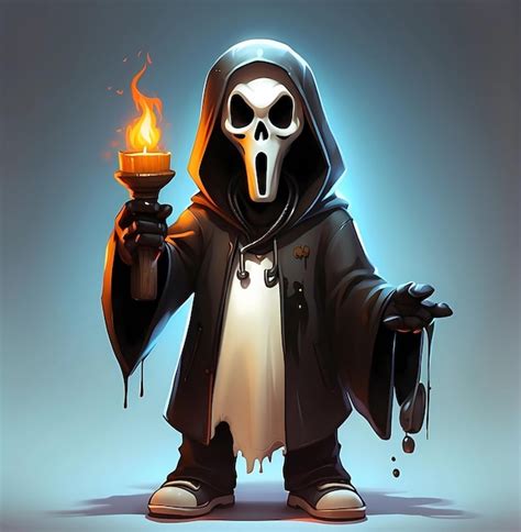 Urban Scream Ghostface Personagem De Desenho Animado Muitos Desenhos Animados Foto Premium