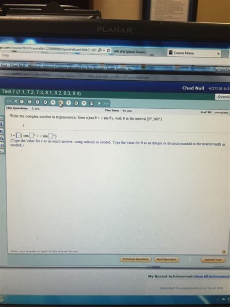 solved write the complex number in trigonometric form r cos