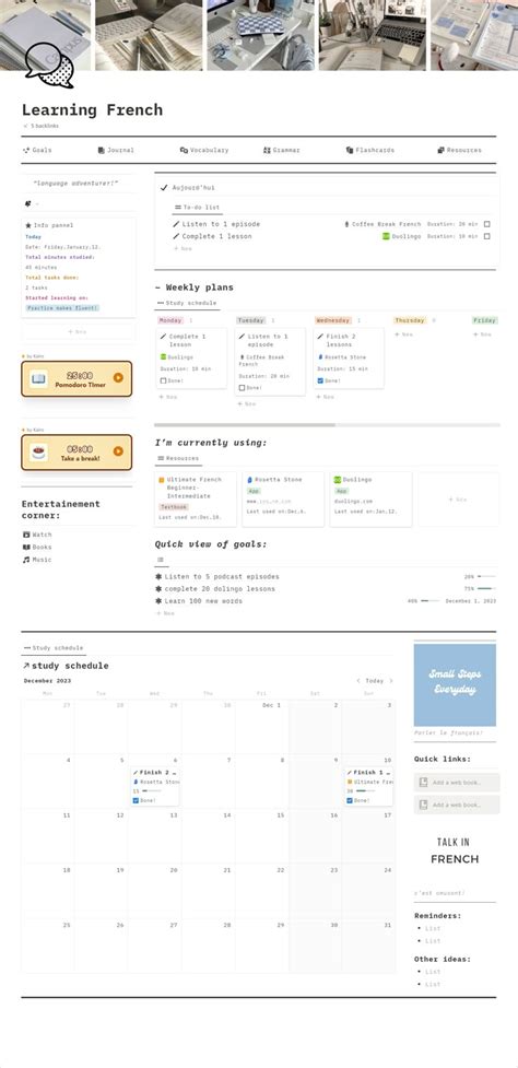 ultimate language learning notion dashboard stella s ko fi shop