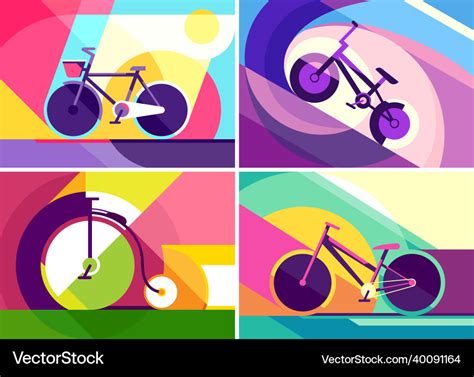 Bicycle Banner Collection Royalty Free Vector Image
