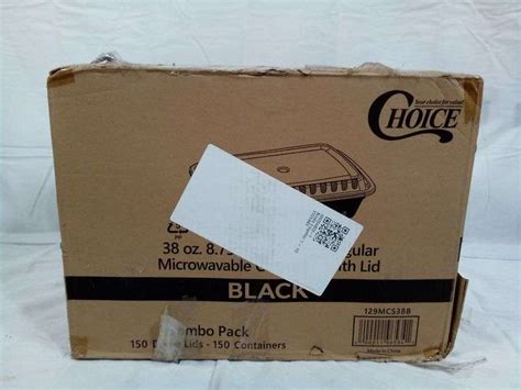 Choice Rectangular Microwavable Container With Lid Combo Pack 38oz 8 75x6 25 150 Dome Lids