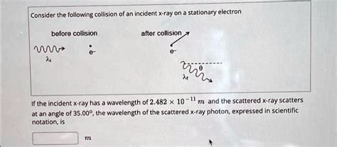 [get Answer] Consider The Following Collision Of An Incident X Ray On A Stationary Electron