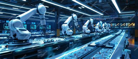 futuristic recycling plant hightech automated sorting system premium