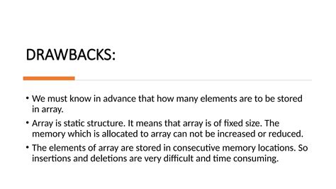 Linear Arrays In Programming Array Length Benefits Drawbacks And Memory Layout Explained PPT