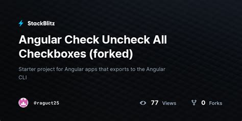 Angular Check Uncheck All Checkboxes Forked StackBlitz