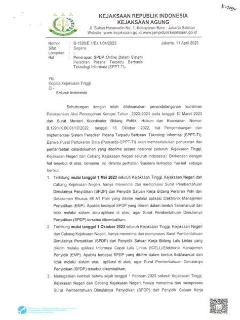 Penerapan Spdp Online Dalam Sistem Peradilan Pidana Terpadu Berbasis