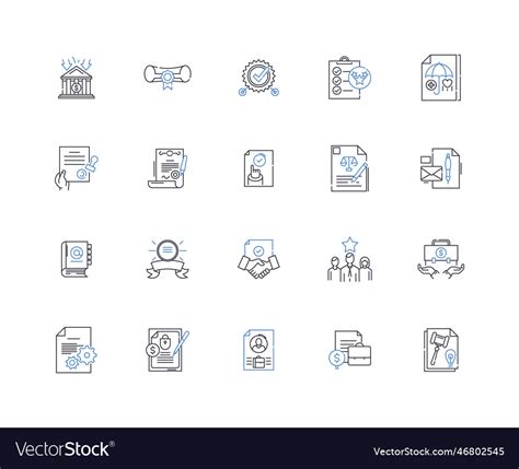 compliant line icons collection conforming vector image