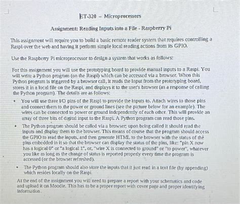 Solved Et 320 Microprocessors Assignment Reading Inputs