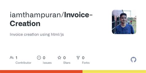 GitHub Iamthampuran Invoice Creation Invoice Creation Using Html Js