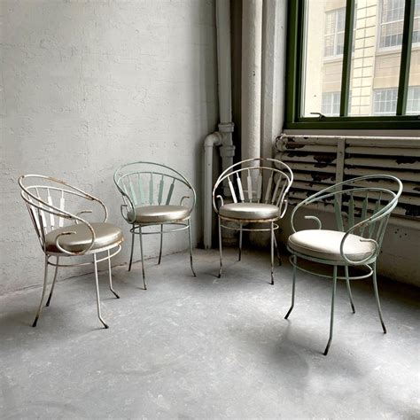 Hollywood Regency Wrought Iron Garden Chair Set For Sale At 1stdibs