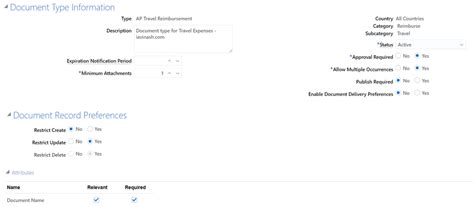 document of record or document types in fusion hcm