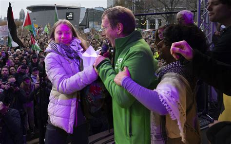 At Amsterdam Rally Man Grabs Greta Thunbergs Mic Decrying Pro