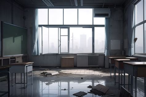 Anime Classroom Window Background