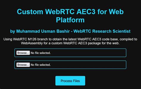 muhammad usman bashir on linkedin webrtc aec3 web platform webrtc aec3 webrtc webassembly…