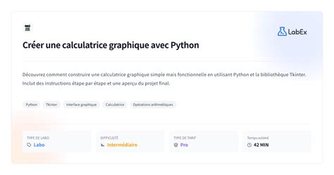 Créer Une Calculatrice Graphique De Base Avec Python Tutoriel Tkinter Labex