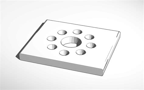 3d design piece with tetrix hole pattern tinkercad