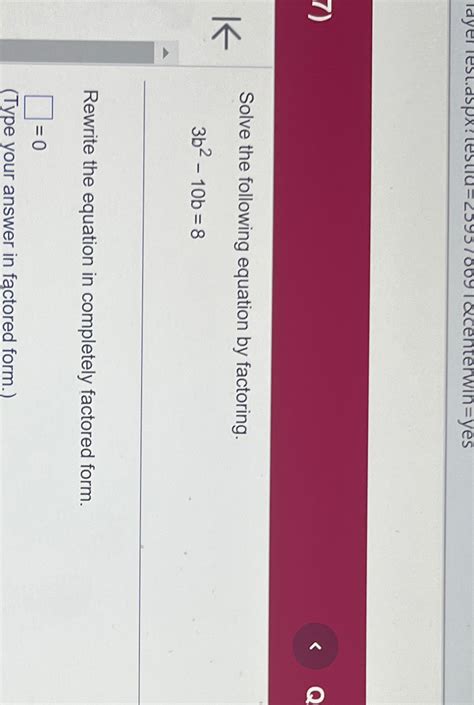 Solved Solve The Following Equation By