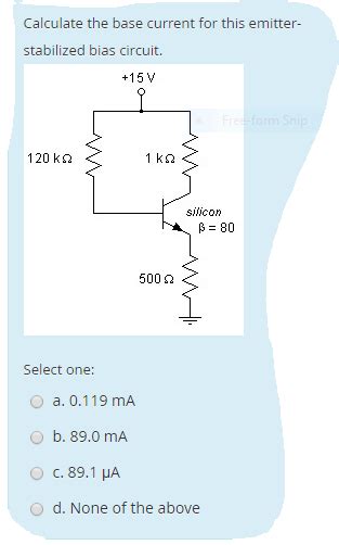 Solved Calculate The Base Current For This Emitter