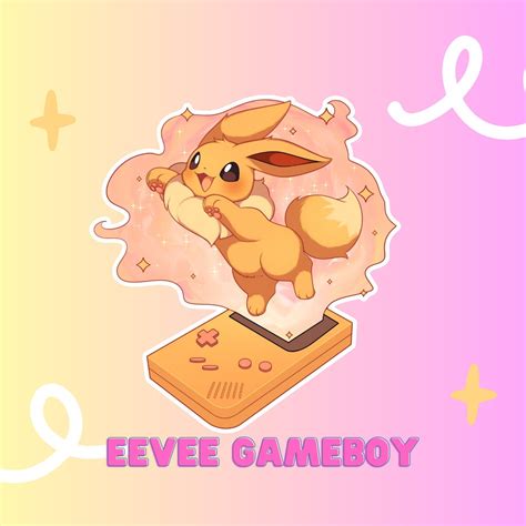 Eevee Gamer Console Vinyl Sticker Trendy Pokemon Decal For Laptops