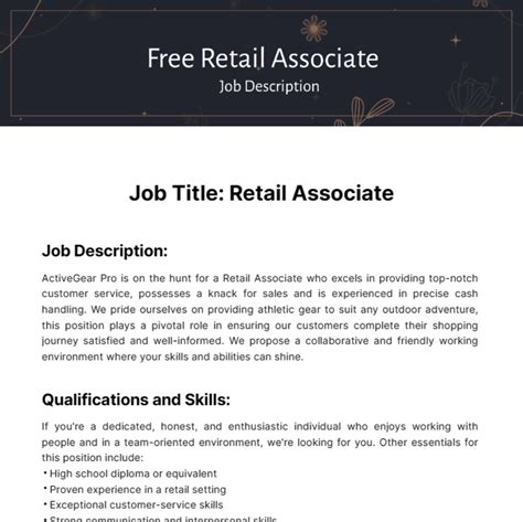 What Is A Retail Associate Job Description At Eldon Berthold Blog