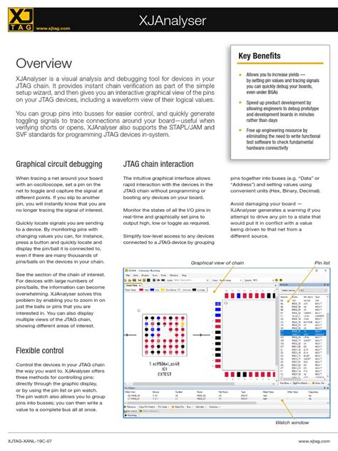 Xjtag Product Sheet Xjanalyser En Pdf Debugging Manufactured Goods