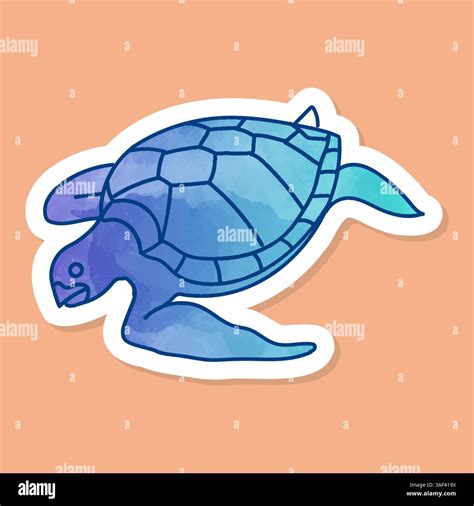 Sea Turtle Color Sticker Stock Vector Image And Art Alamy