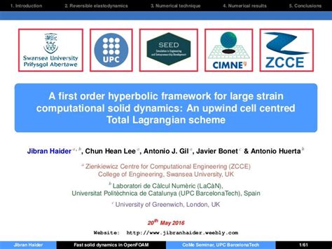 A First Order Hyperbolic Framework For Large Strain Computational Com