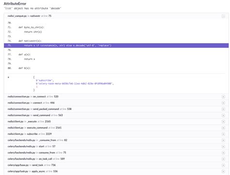AttributeError List Object Has No Attribute Decode With Redis Backend Issue 4363 Celery