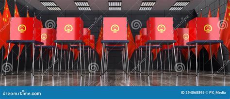 China Voting Booths And Flags Election Concept Stock Illustration Illustration Of Country