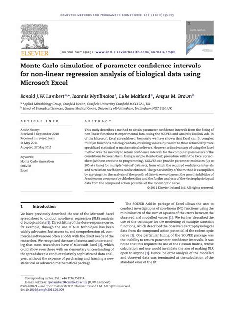 pdf 2012 lambert monte carlo simulation of parameter confidence