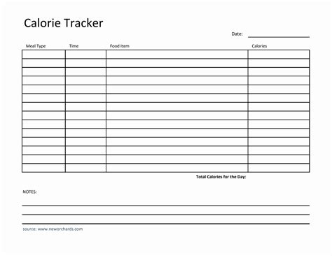 free excel food journal templates