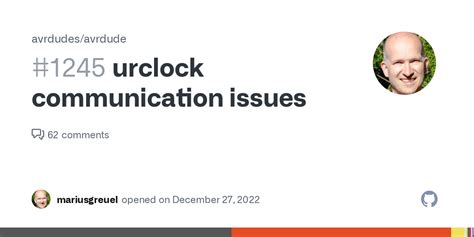 Urclock Communication Issues · Issue 1245 · Avrdudesavrdude · Github
