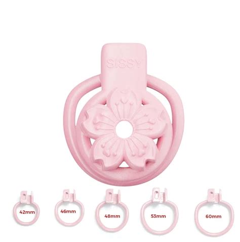 Pink Sakura Flat Chastity Cage For Sissy 3d Printed Micro Cock Cage For