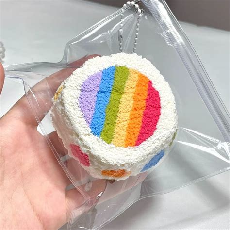 Handmade Rainbow Toast Taba Squishy Toy Tabasquishys