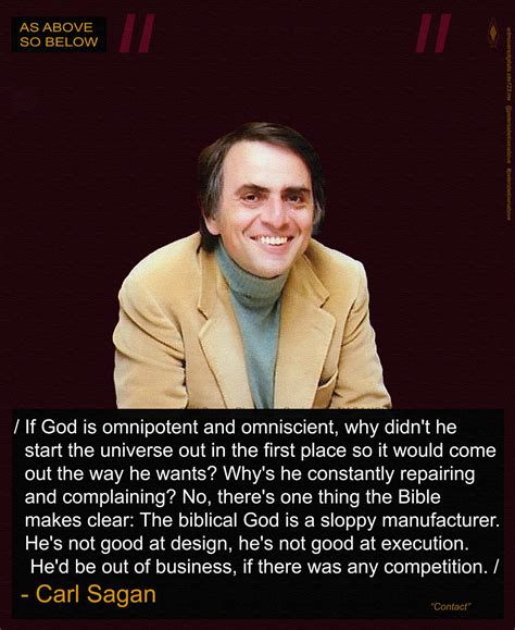 Asabove Sobelow Carl Sagan If God Is Omnipotent Facebook