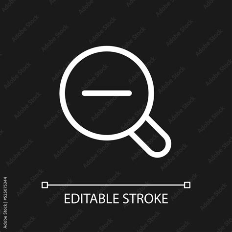 Magnifier And Minus Pixel Perfect White Linear Ui Icon For Dark Theme