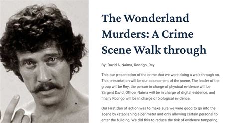 The Wonderland Murders A Crime Scene Walk Through