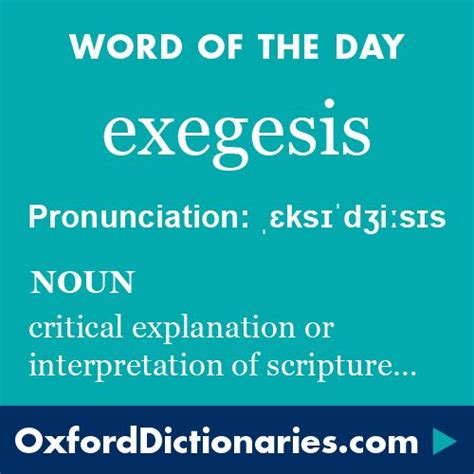 Exegesis Definition Of Exegesis In English From The Oxford Dictionary