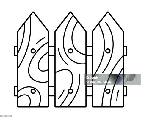 벡터 흑백 나무 울타리 그림 시골 국가 펜싱 라인 아이콘 원활한 테두리 브러시를 반복 정원 농장 헤지 일러스트레이션 또는 색칠 페이지 0명에 대한 스톡 벡터 아트 및 기타