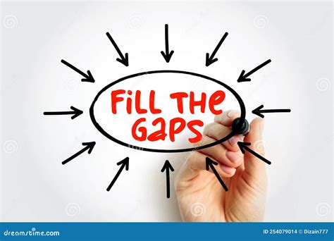 fill the gaps text with arrows concept for presentations and reports
