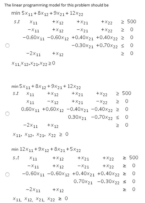 solved reasonable definitions of the decision variables are