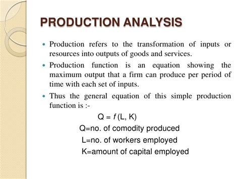 Production Analysis Ppt