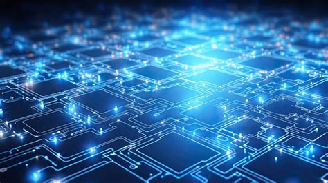 Premium Ai Image Light Blue Microprocessor Microchip Circuit Lines Abstract Electronic Board