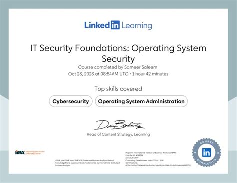 sameer saleem on linkedin certificate of completion