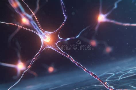 Glowing Neural Network Close Up Visualizing Synaptic Connections In Detail Stock Image Image